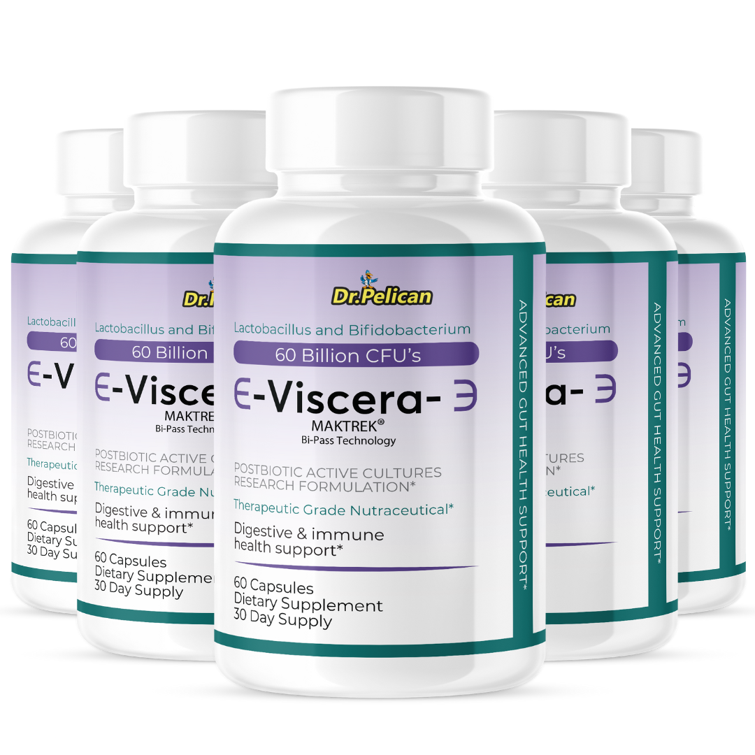 Viscera- Digestive Support- 5 Bottles- 300 Capsules – Pelican Vitamins