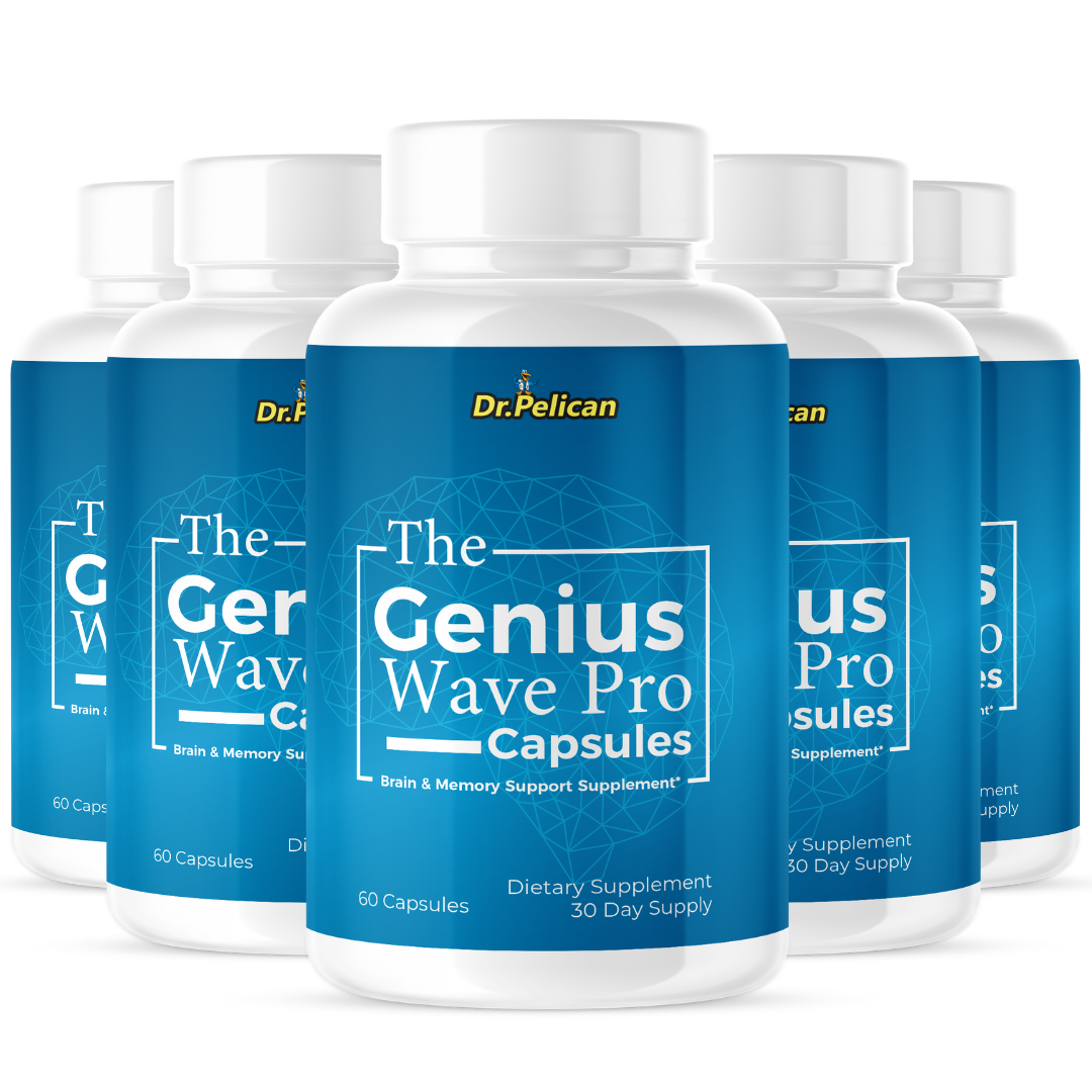The Genius Wave Pro- Brain Support- 5 Bottles- 300 Capsules – Pelican ...
