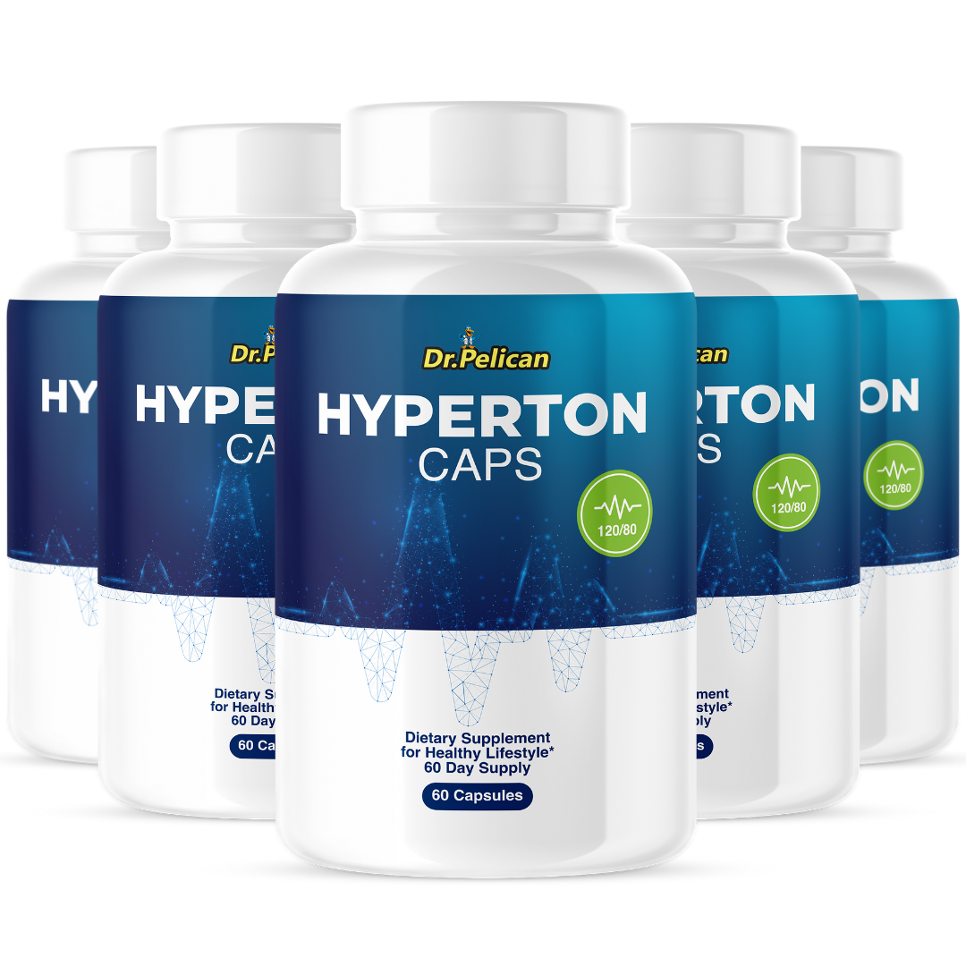 Hyperton Caps- Blood Support- 5 Bottles- 300 Capsules – Pelican Vitamins