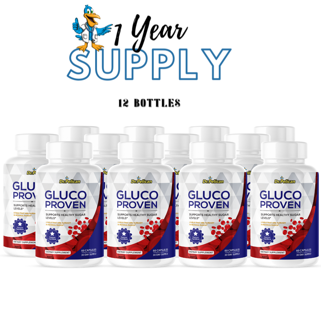 Gluco Proven- Blood Support- 12 Bottles- 720 Capsules – Pelican Vitamins