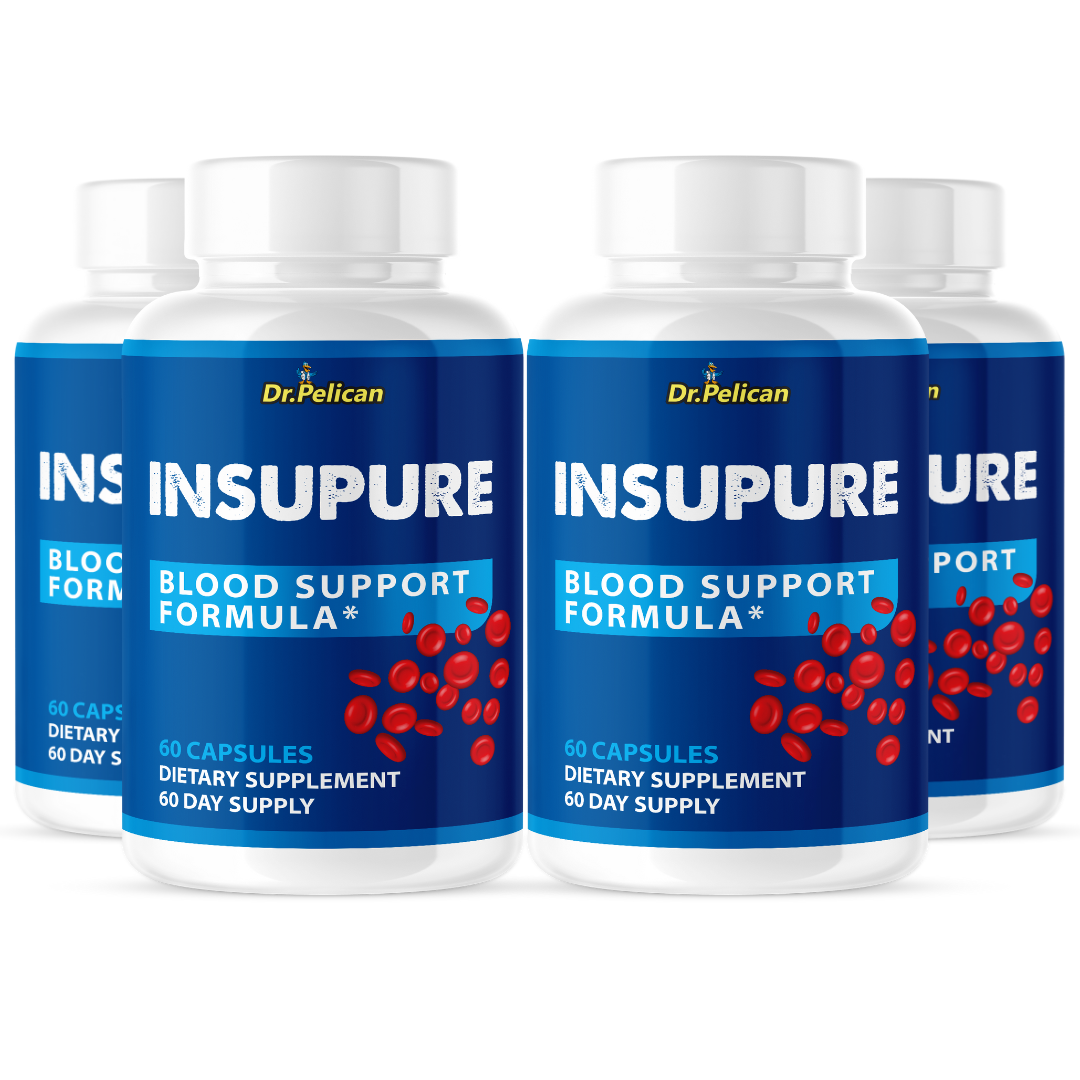 Insupure- Blood & Heart Support- 4 Bottles- 240 Capsules – Pelican Vitamins