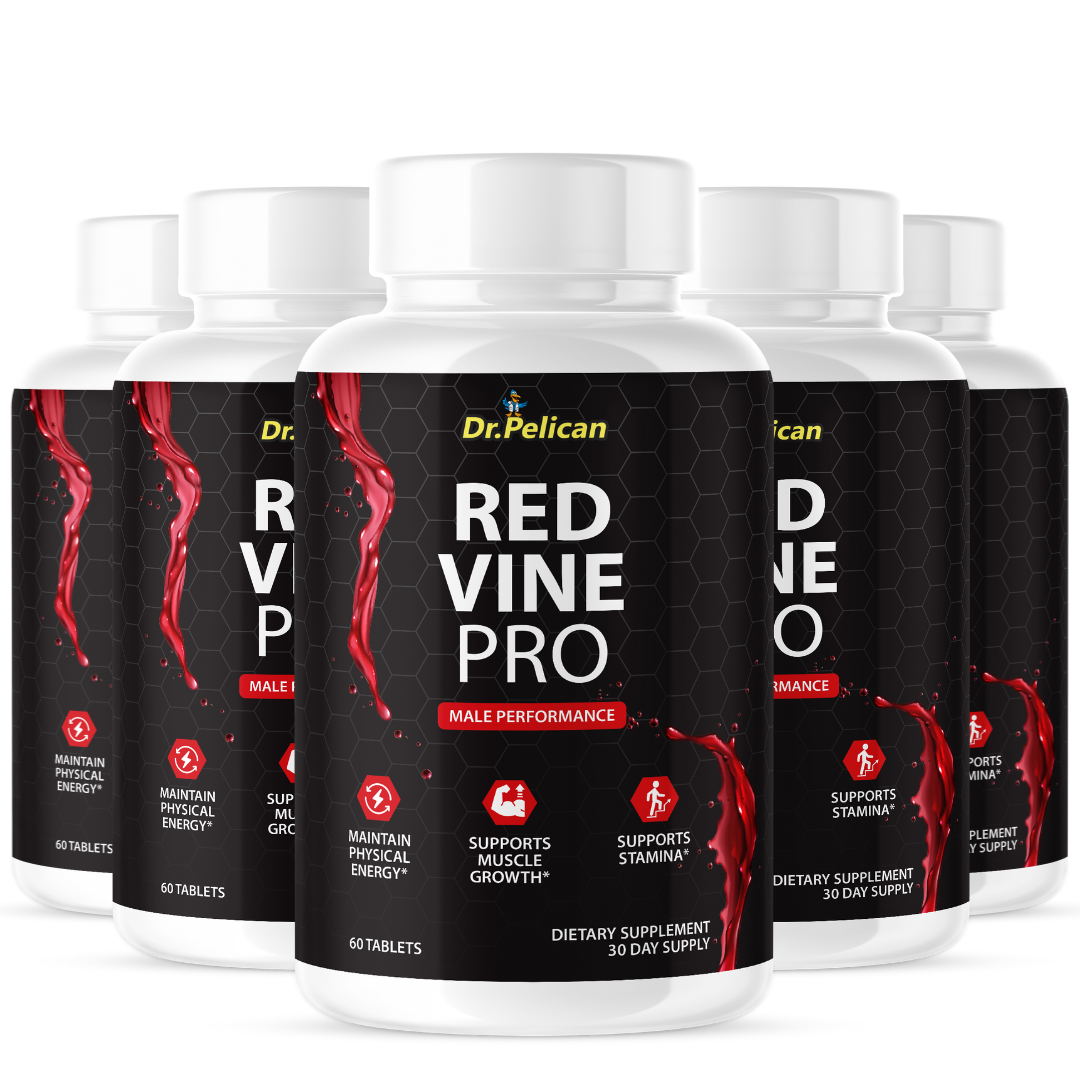 Red Vine Pro- Men's Health & Bodybuilding- 5 Bottles- 300 Tablets ...