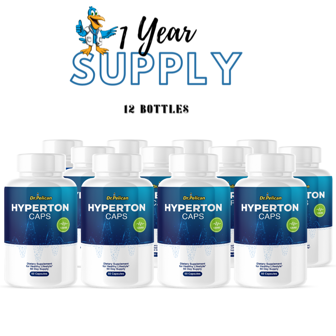 Hyperton Caps- Blood Support- 12 Bottles- 720 Capsules – Pelican Vitamins