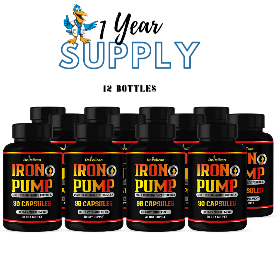 Iron Pump- Bodybuilding & Men's Health Support- 12 Bottles- 1080 Capsu ...