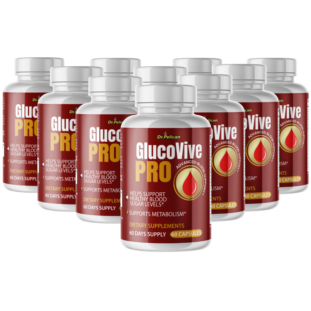 GlucoVive Pro Blood Support 10 Bottles 600 Capsules – Pelican Vitamins