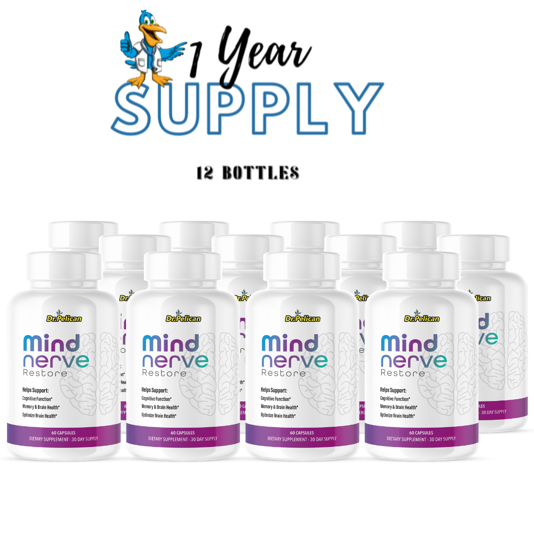 Mind Nerve Restore Brain Support 12 Bottles 720 Capsules – Pelican Vitamins