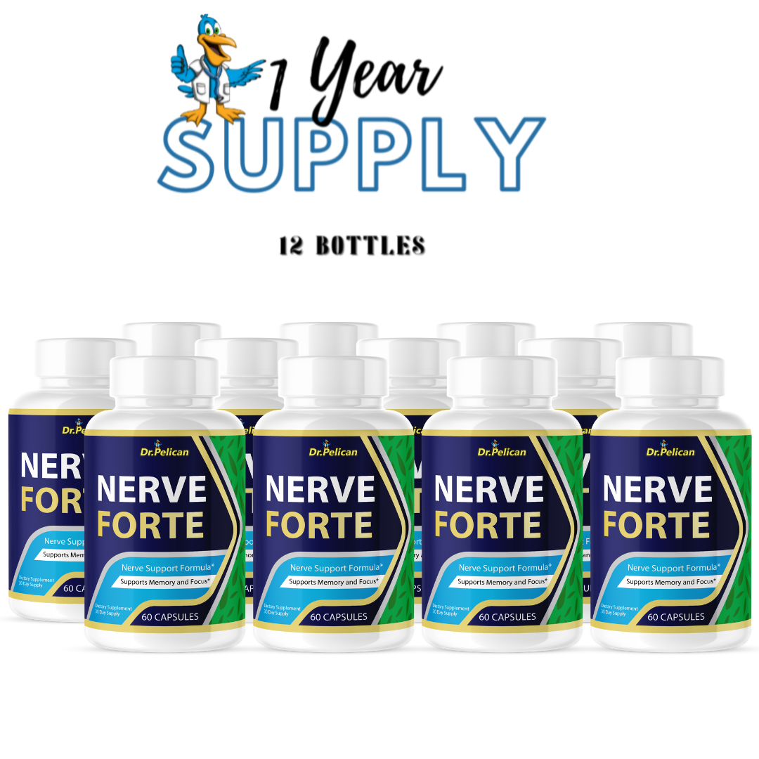 Nerve Forte- Nerve Support- 12 Bottles- 720 Capsules – Pelican Vitamins