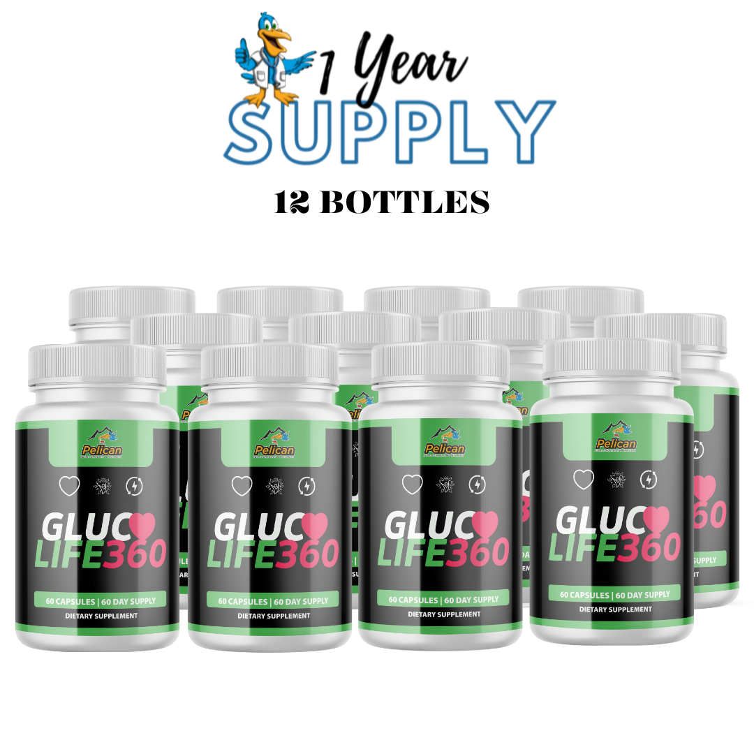 GLUCO LIFE 360 Blood Support 12 Bottles 720 Capsules – Pelican Vitamins