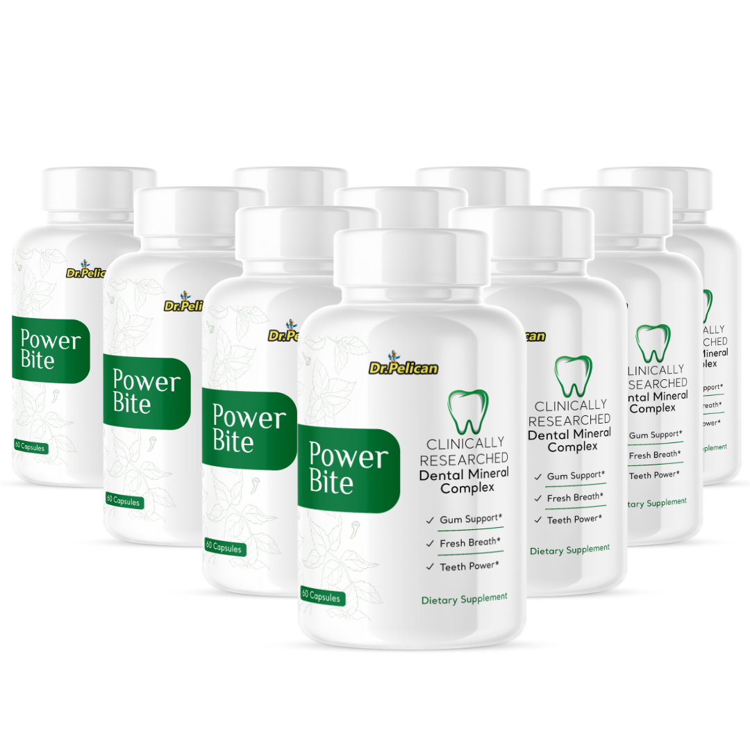 Power Bite-Teeth Power/ Gum Support- 10 Bottles -600 Capsules – Pelican ...