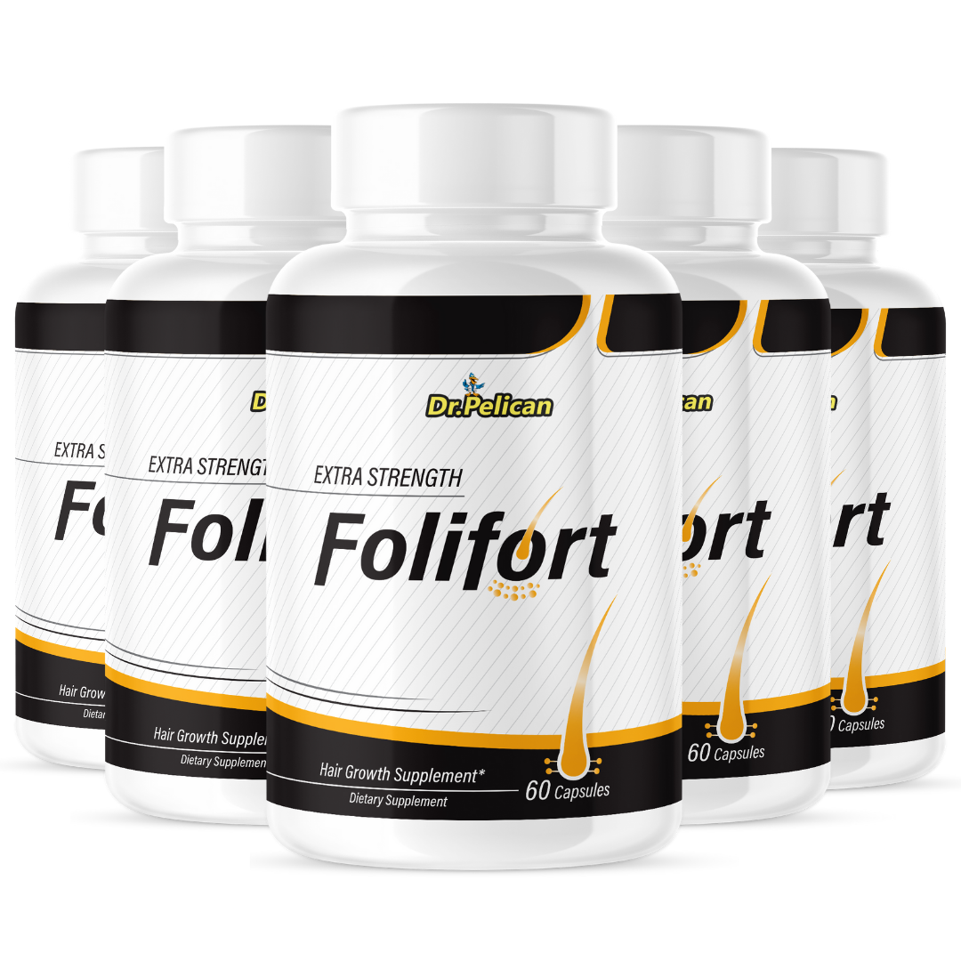 Folifort- Hair Growth & Hair/ Follicles Treatment- 5 Bottles- 300 Caps ...