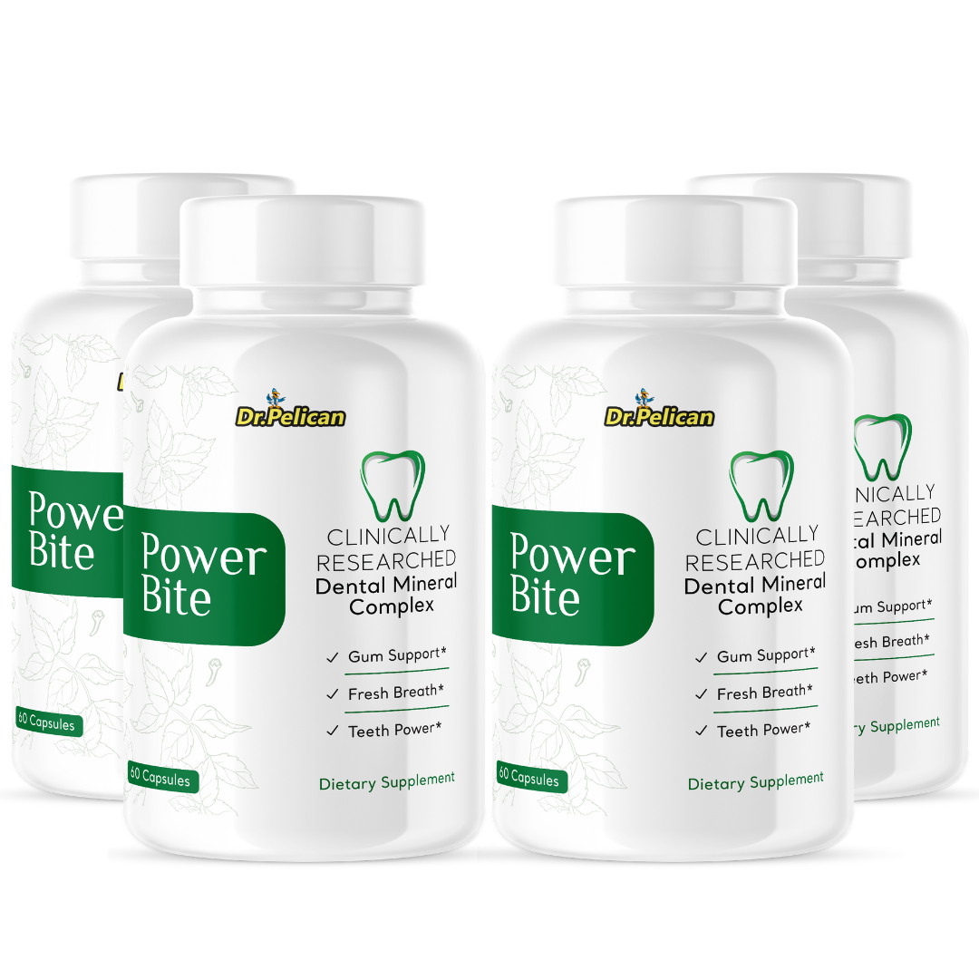 Power Bite-Teeth Power/ Gum Support- 4 Bottles -240 Capsules – Pelican ...