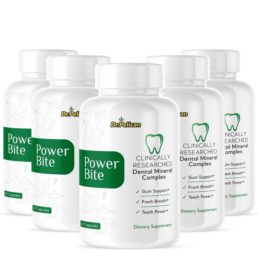 Power Bite-Teeth Power/ Gum Support- 5 Bottles -300 Capsules – Pelican ...