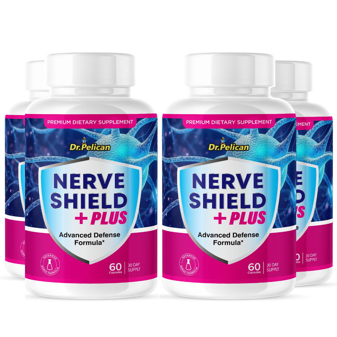 Nerve Shield + PLUS- Focus/Nerves & Immune Health- 4 Bottles- 240 Caps ...